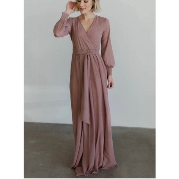 Baltic Born | Dresses | Baltic Born Lydia Mauve Dusty Pink Long Sleeve ...